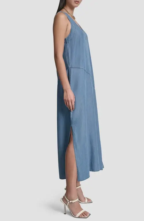 Dkny Sleeveless Chambray Midi Dress - Stream