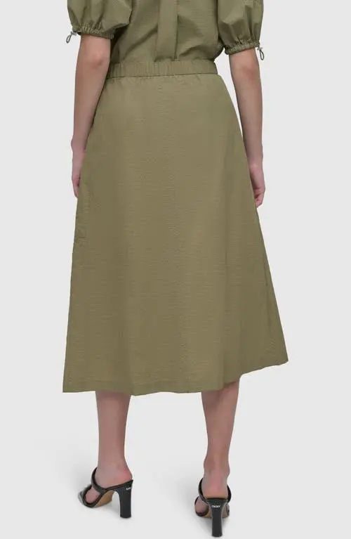 Dkny Perforated Tech Fabric Midi Skirt