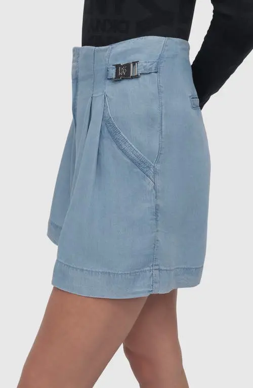 Dkny Pleated Chambray Shorts