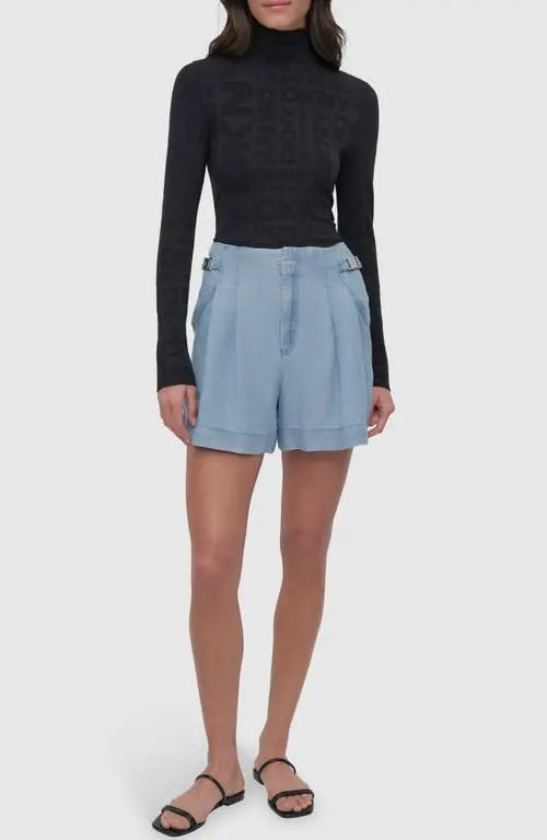 Dkny Pleated Chambray Shorts
