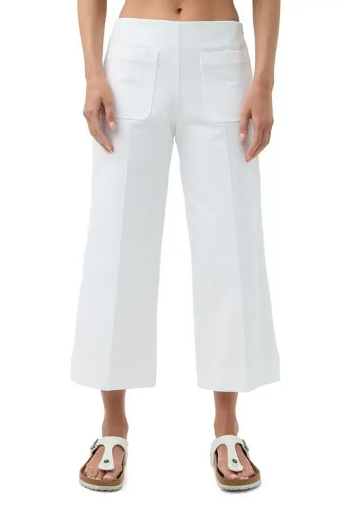Trina Turk Fortunate Cropped Wide Leg Pants - White
