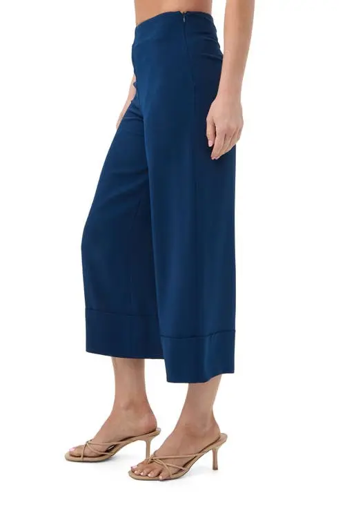 Trina Turk Bahooka Cropped Wide-leg Pants - Ink