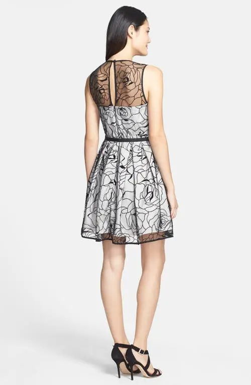 Eliza J Sleeveless Floral Fit-and-flare Dress