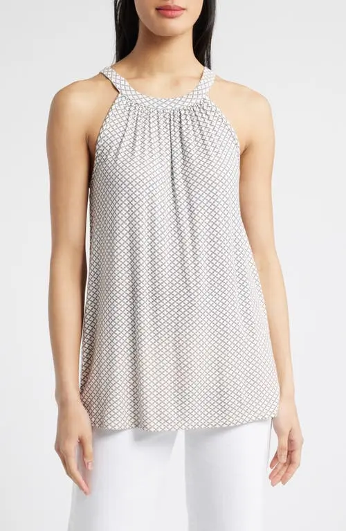 Loveappella Tile Print Knit Tank - Grey Tile