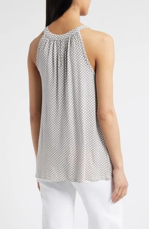 Loveappella Tile Print Knit Tank - Grey Tile