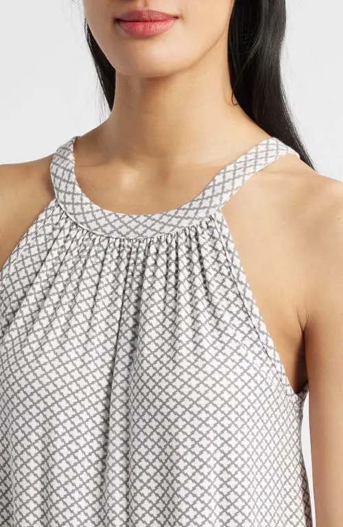 Loveappella Tile Print Knit Tank - Grey Tile