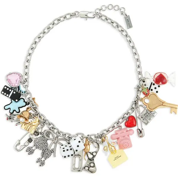 Marc Jacobs Sticker Statement Collar Necklace - Silver Multi