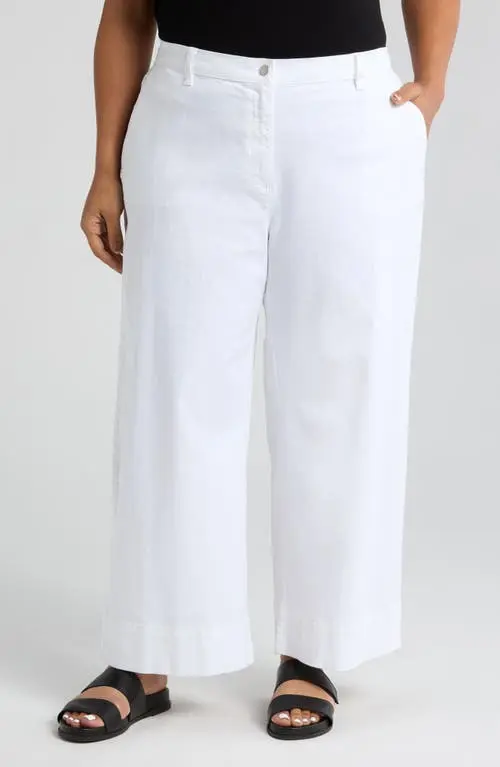Eileen Fisher High-waist Wide-leg Ankle Jeans - White