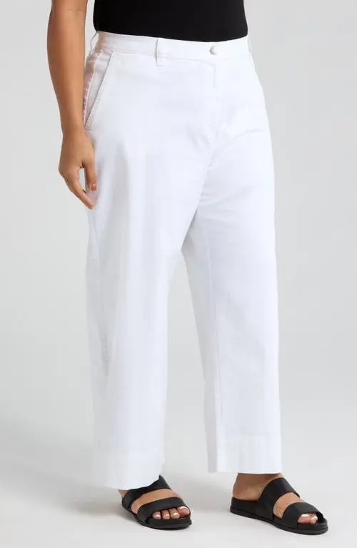 Eileen Fisher High-waist Wide-leg Ankle Jeans - White