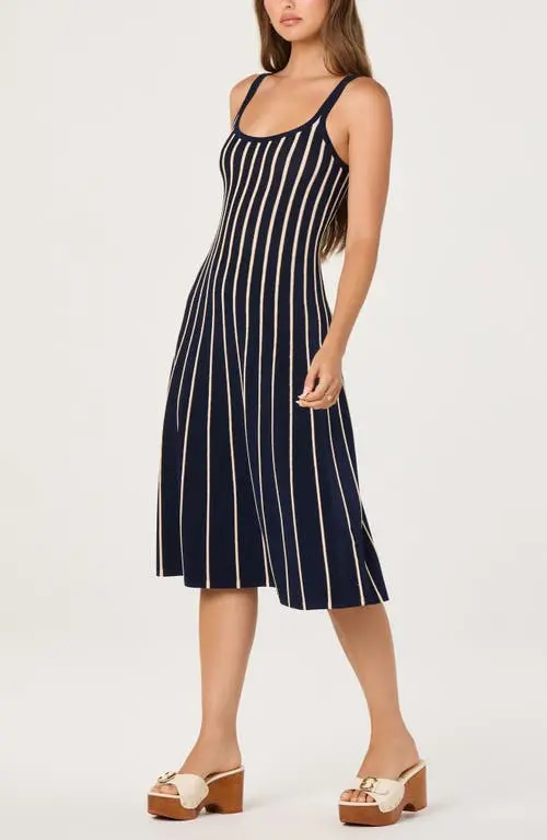 Astr The Label Irecia Stripe Sleeveless Sweater Dress - Navy Stripe