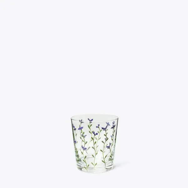 Tory Burch Jolie Fleur Double Old Fashioned Glass, Set Of 4 - Purple Multi