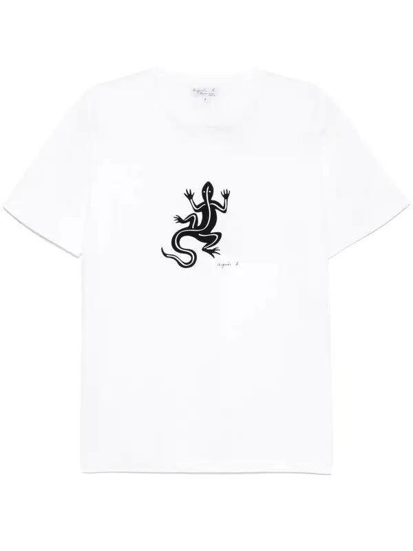 AGNÈS B. Lizard-print T-shirt - White