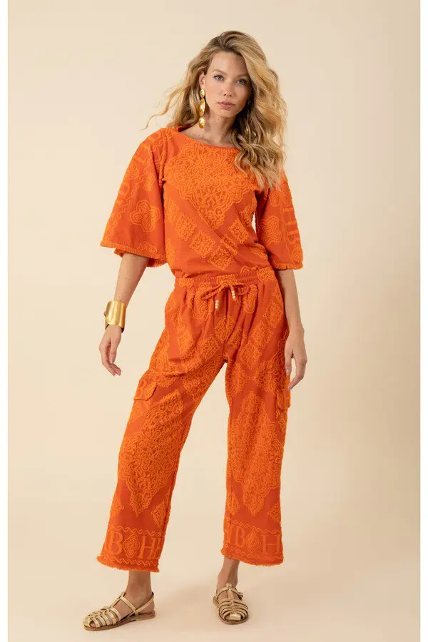 Hale Bob Jayda Jacquard Pants - Orange