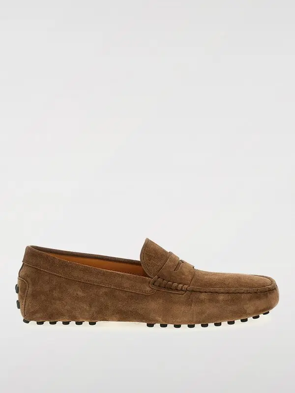 TOD'S Suede T Timeless Driver Loafers - Earth