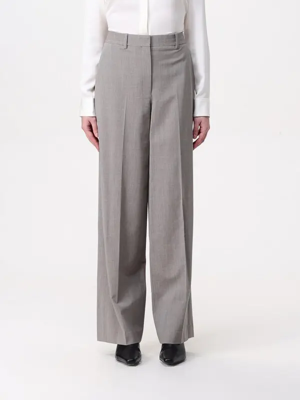 Theory Tailored Wide Leg Trousers - Beige