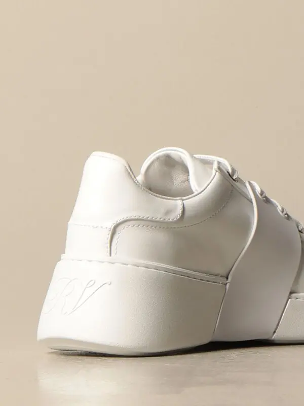 ROGER VIVIER Embellished Leather Sneakers - White