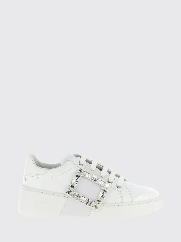 ROGER VIVIER Viv' Skate Leather Sneakers - White