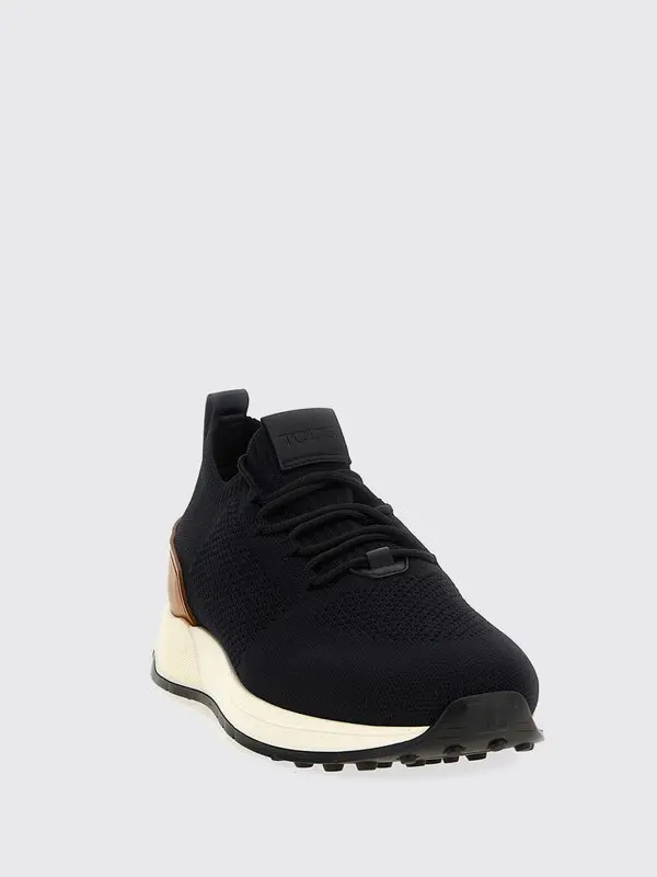 TOD'S Leather Trim Knit Sneakers