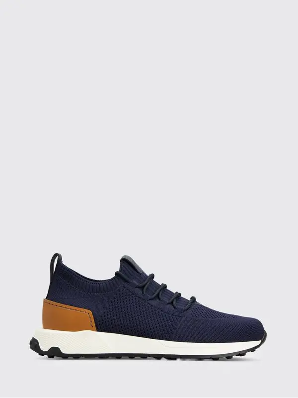 TOD'S Leather Trim Knit Sneakers - Blue