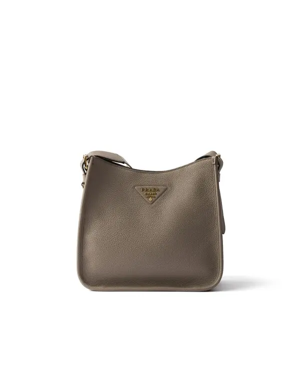 Prada Leather Shoulder Bag - Grey