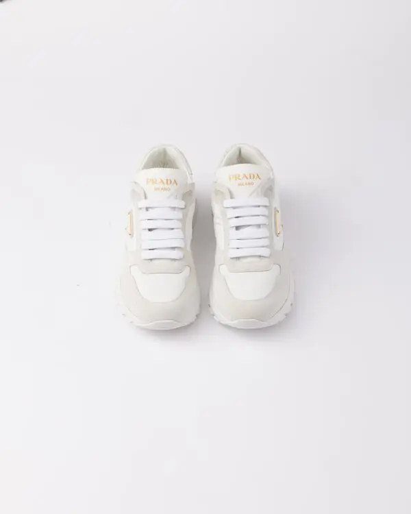 Prada Prax 2.0 Re-nylon And Suede Sneakers - White