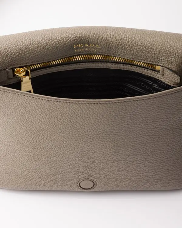 Prada Leather Shoulder Bag - Grey