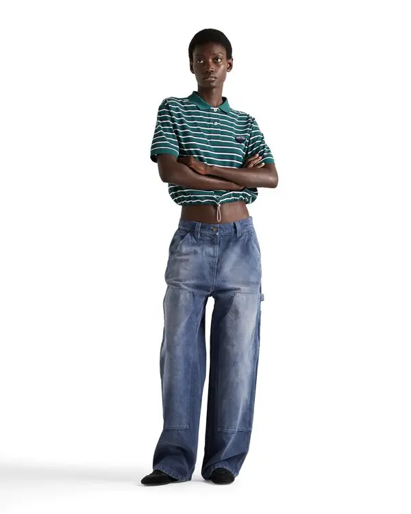 Prada Canvas Cargo Trousers - Blue