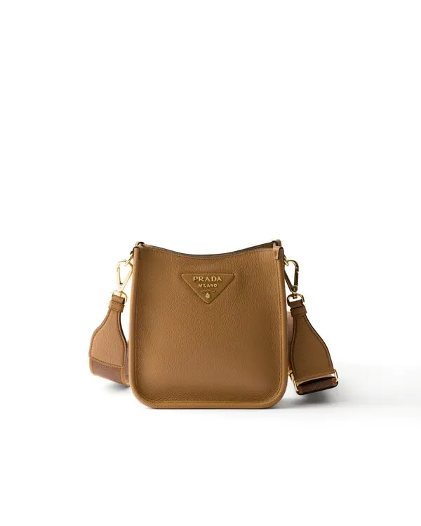 Prada Mini Leather Shoulder Bag - Brown
