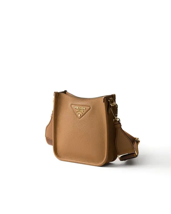 Prada Mini Leather Shoulder Bag - Brown