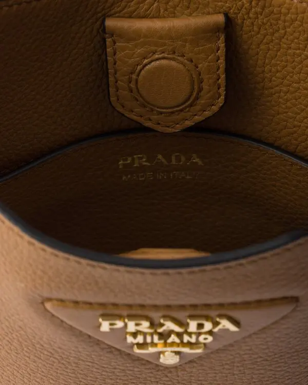 Prada Mini Leather Shoulder Bag - Brown