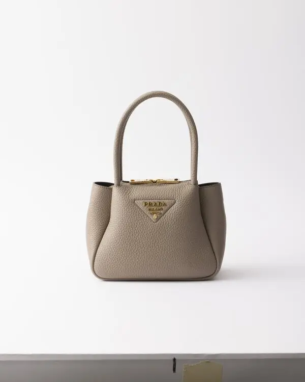 Prada Mini Leather Handbag - Grey