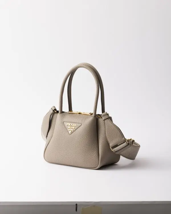 Prada Mini Leather Handbag - Grey