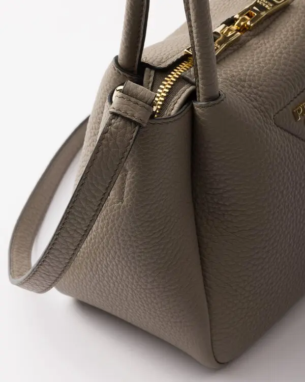 Prada Mini Leather Handbag - Grey