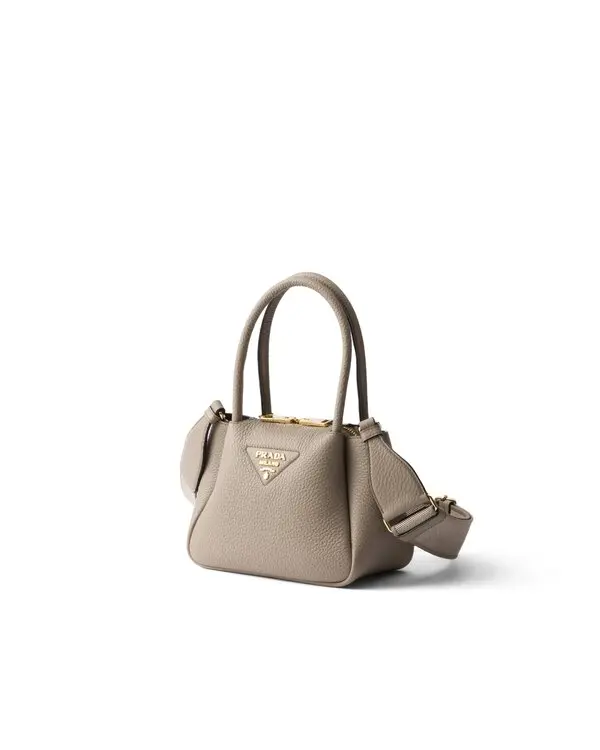 Prada Mini Leather Handbag - Grey
