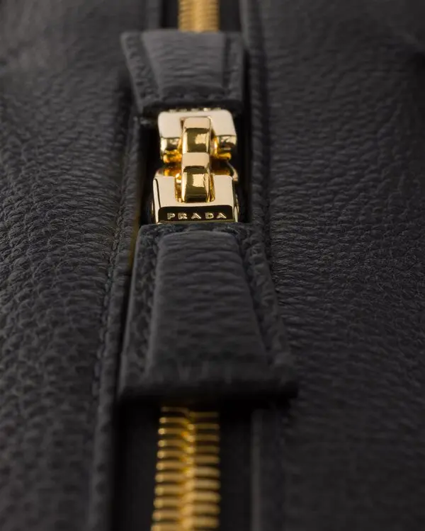 Prada Large Leather Top-Handle Bag - Black | Editorialist