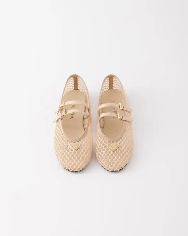 Prada Mesh Ballerinas - Neutral