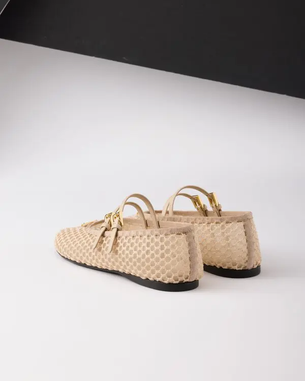 Prada Mesh Ballerinas - Neutral