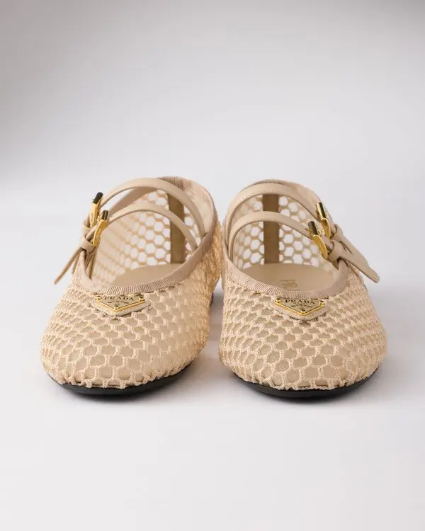 Prada Mesh Ballerinas - Neutral