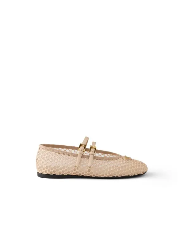 Prada Mesh Ballerinas - Neutral
