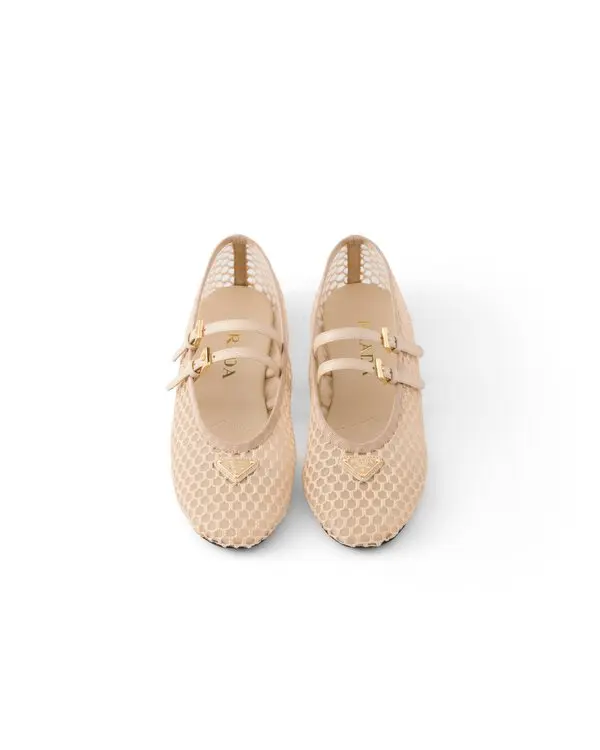 Prada Mesh Ballerinas - Neutral
