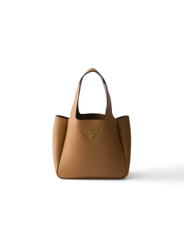 Prada Small Leather Tote Bag - Brown