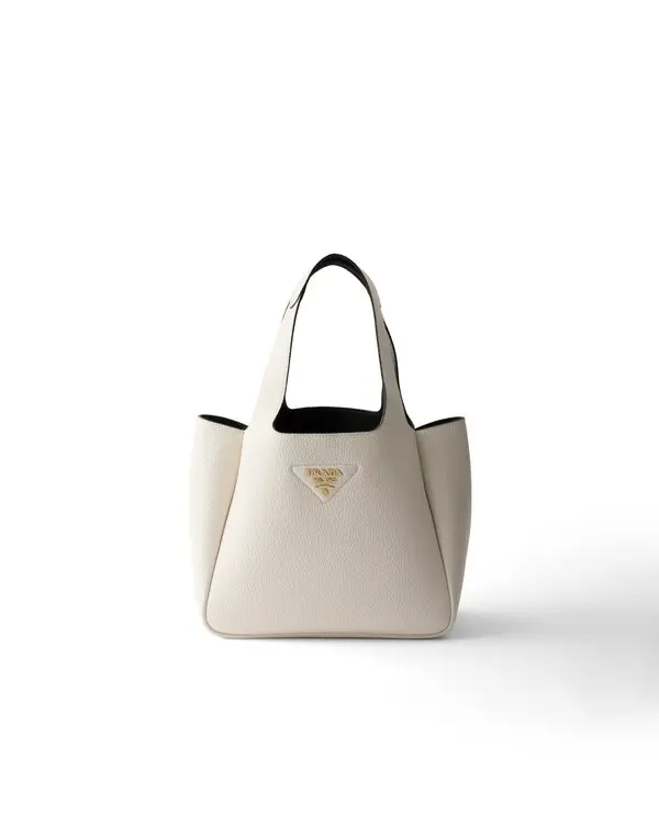 Prada Small Leather Tote Bag - White