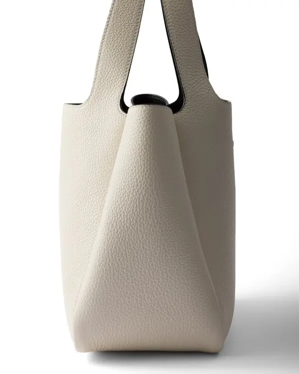 Prada Small Leather Tote Bag - White