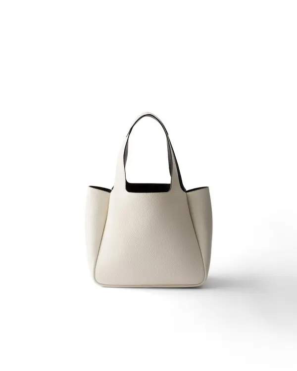 Prada Small Leather Tote Bag - White