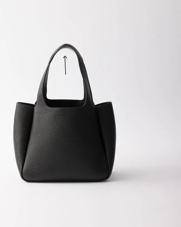 Prada Small Leather Tote Bag - Black