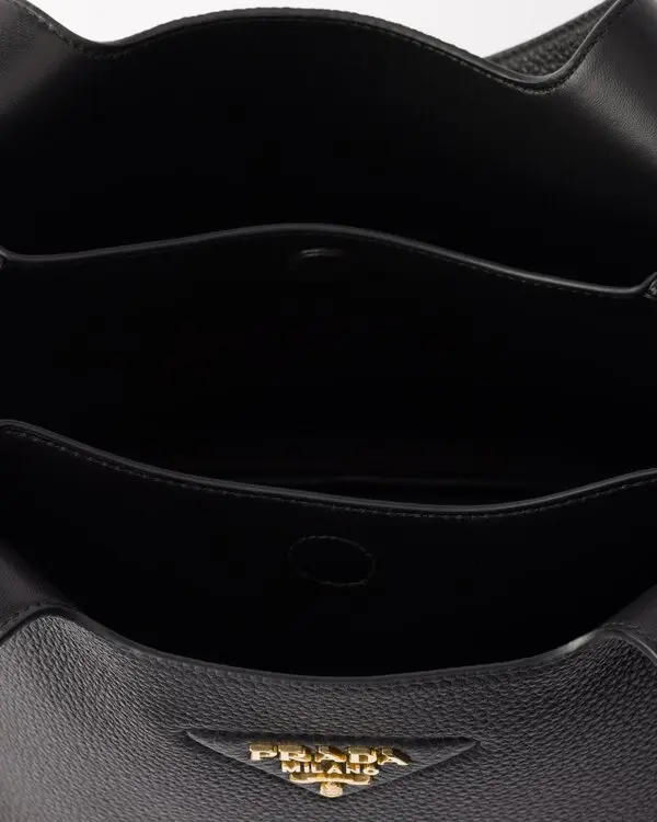 Prada Small Leather Tote Bag - Black