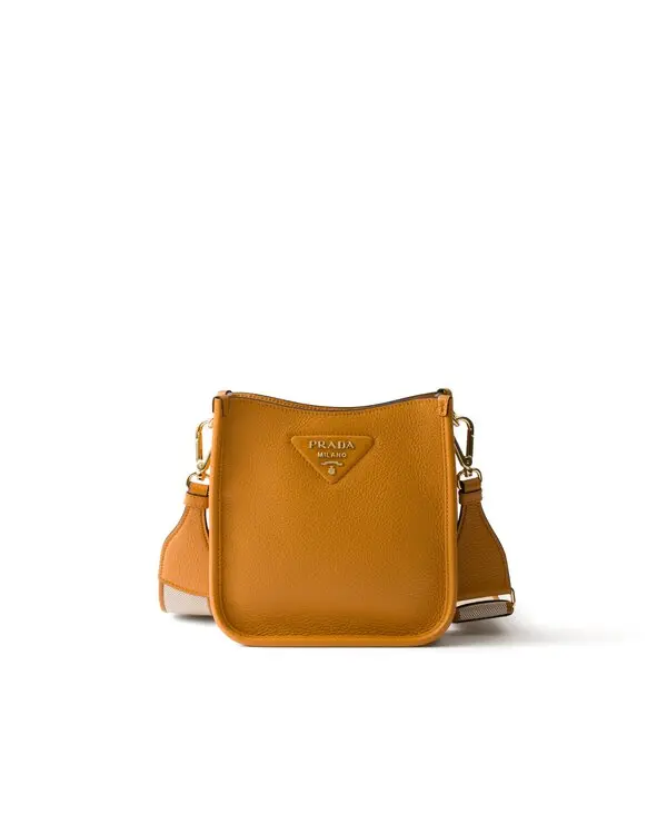 Prada Mini Leather Shoulder Bag - Orange