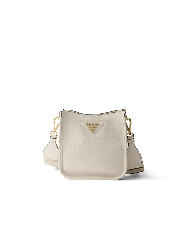 Prada Mini Leather Shoulder Bag - White