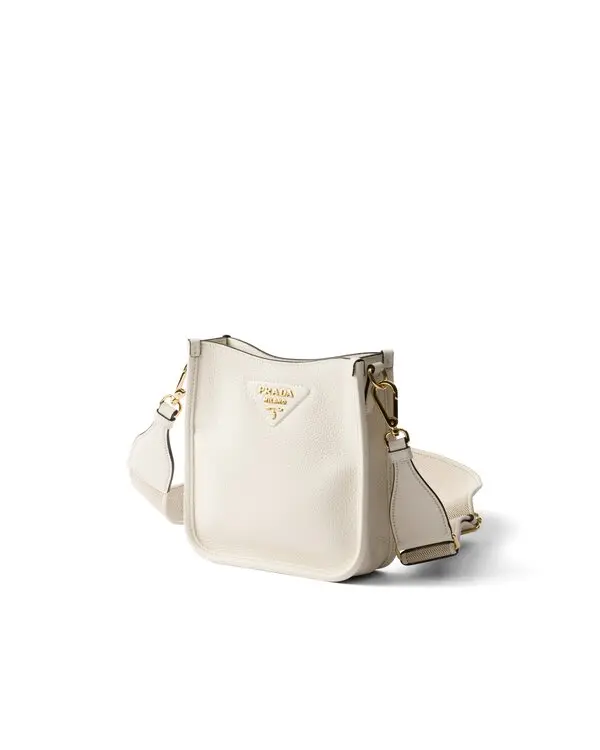 Prada Mini Leather Shoulder Bag - White