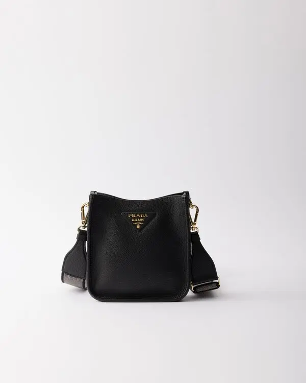 Prada Mini Leather Shoulder Bag - Black